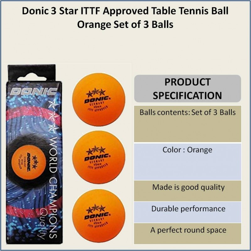 Buy Donic 3* (ITTF Approved) Table Tennis Balls Online at Best Price on ...